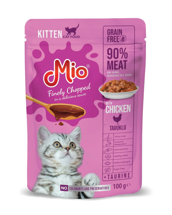 MIO POUCH KITTEN CHICKEN IN GRAVY 100gr - Κτηνιατρικό Pet Shop
